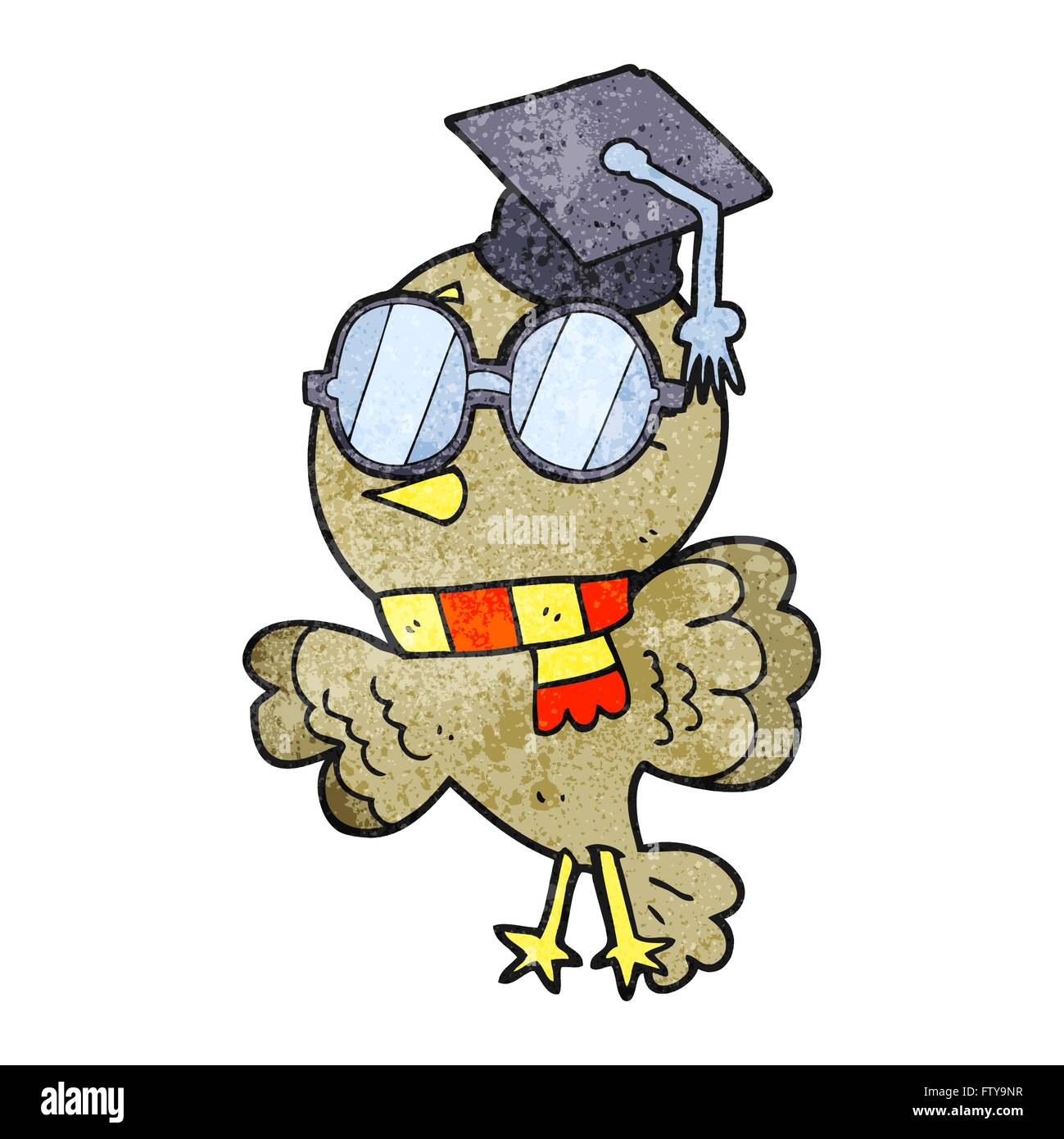 cute freehand drawn texture cartoon well educated bird Stock Vector ...