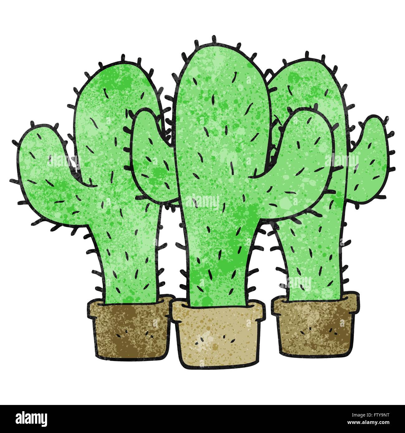 freehand drawn texture cartoon cactus Stock Vector Image & Art - Alamy