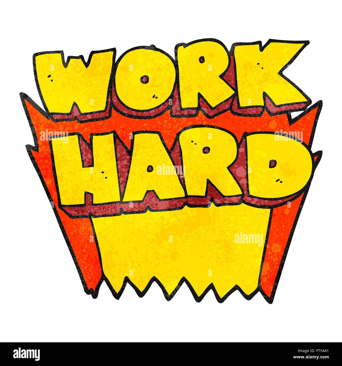 freehand drawn texture cartoon work hard symbol Stock Vector Image ...