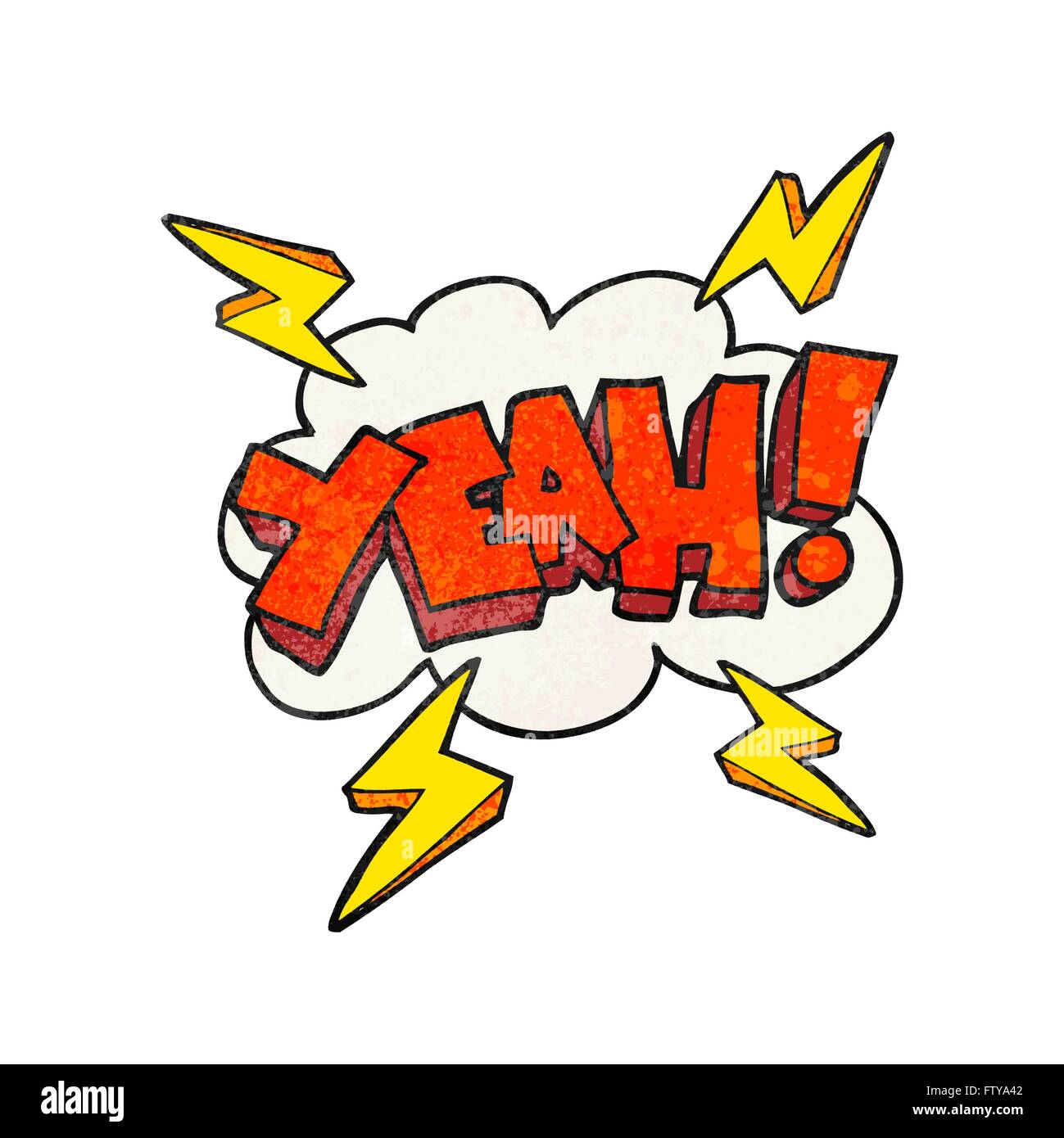 Yeah! freehand drawn texture cartoon symbol Stock Vector Image & Art ...