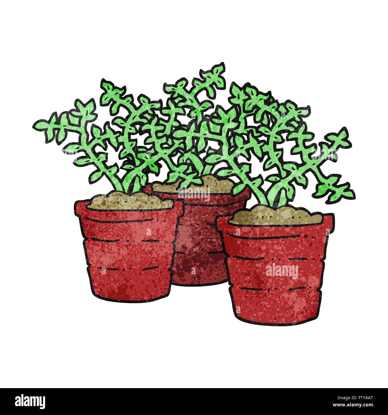 freehand drawn texture cartoon potted plants Stock Vector Image & Art ...