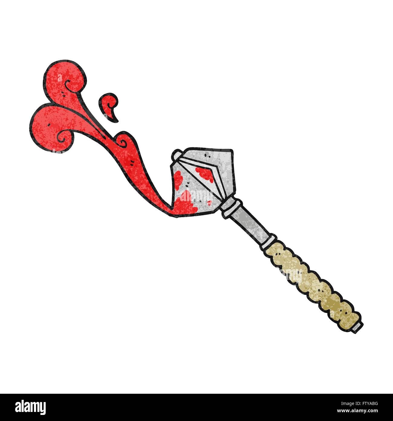 freehand drawn texture cartoon bloody medieval mace Stock Vector Image ...
