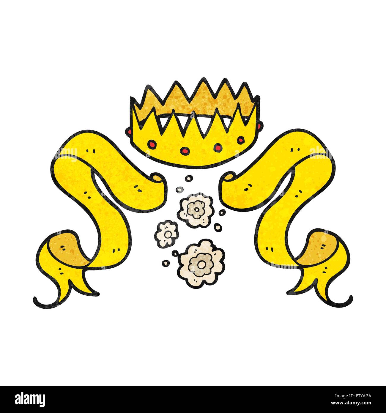 freehand drawn texture cartoon crown and scroll Stock Vector Image ...