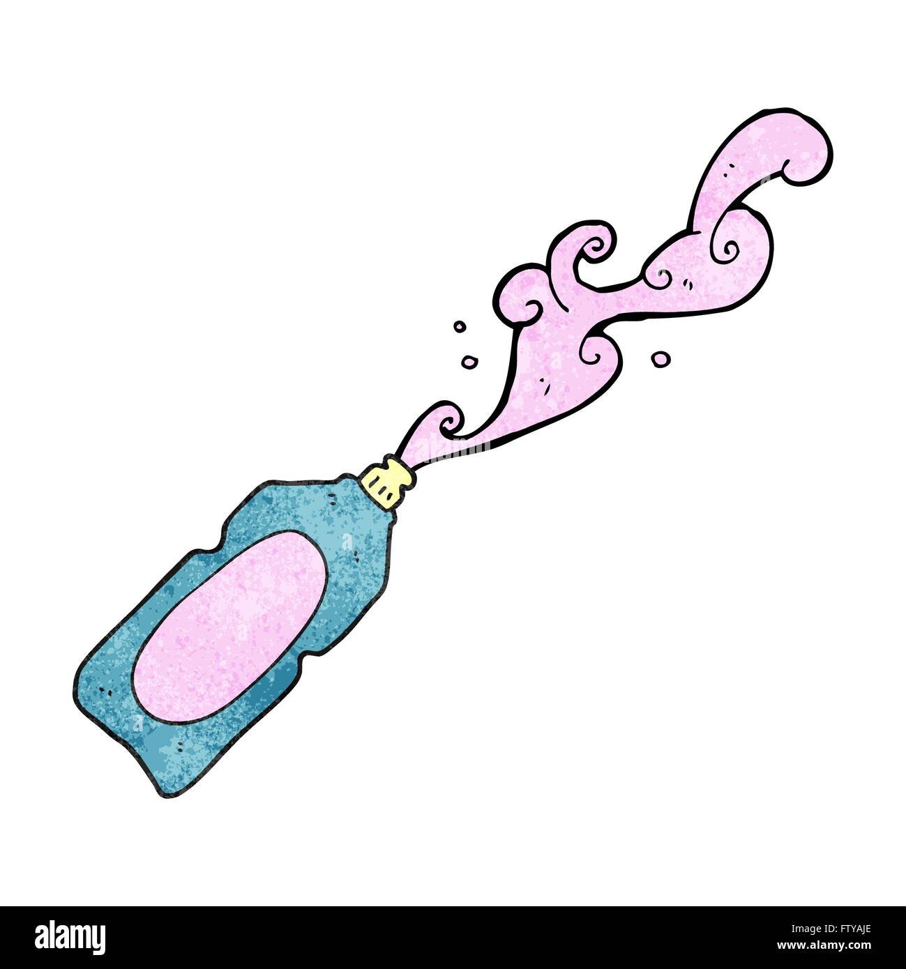 Freehand Drawn Texture Cartoon Cleaning Product Squirting Stock Vector