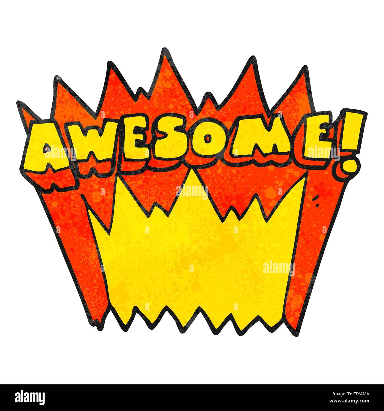 freehand drawn texture cartoon awesome word Stock Vector Image & Art ...