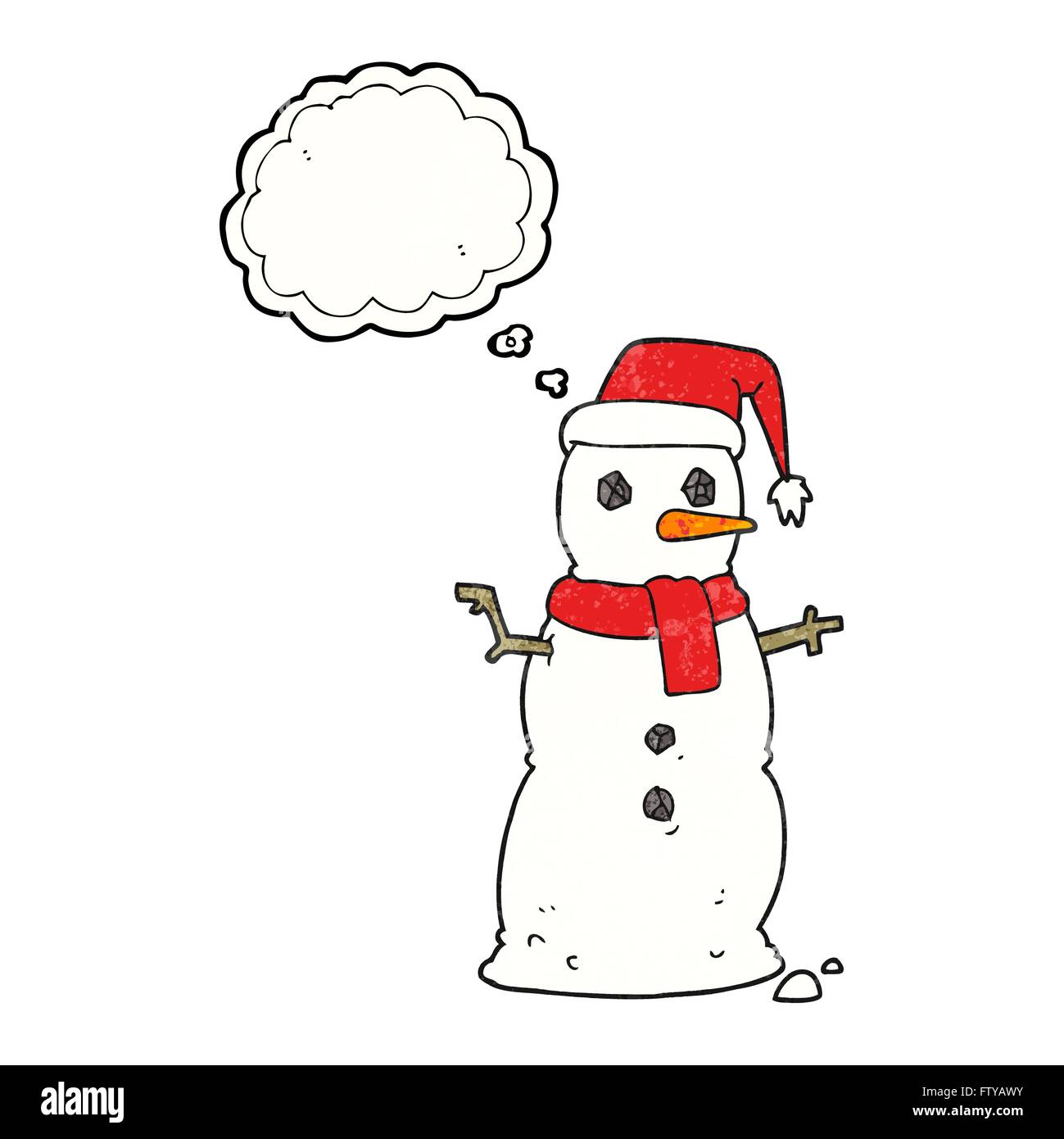 freehand drawn thought bubble textured cartoon snowman Stock Vector ...