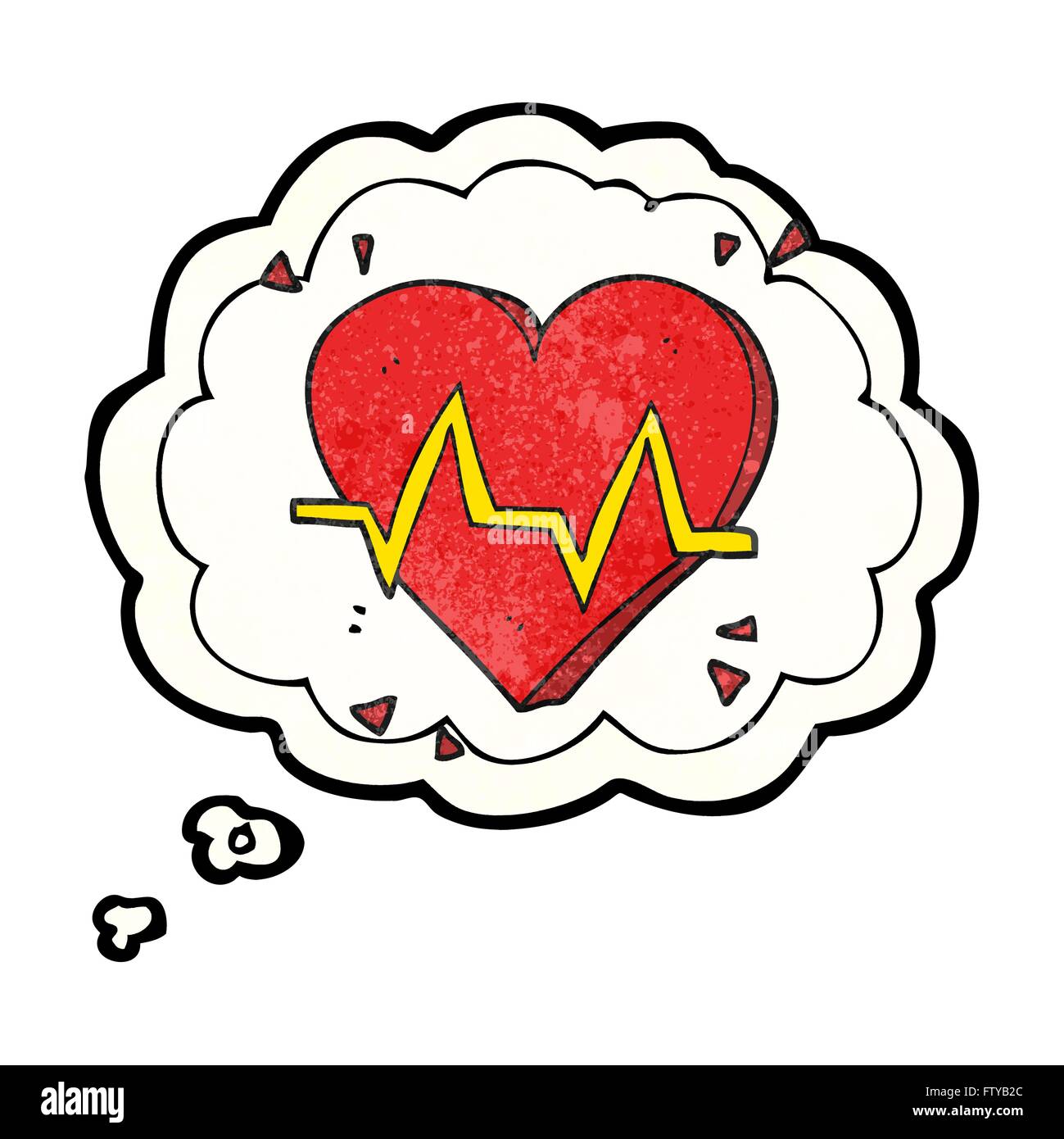freehand drawn thought bubble textured cartoon heart rate Stock Vector ...