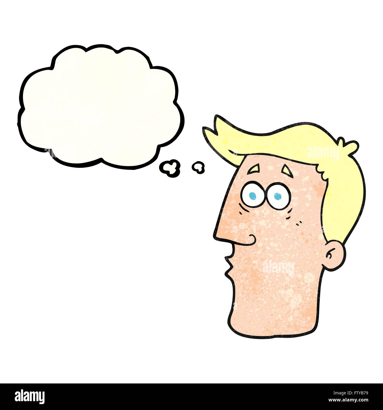 freehand drawn thought bubble textured cartoon male face Stock Vector ...