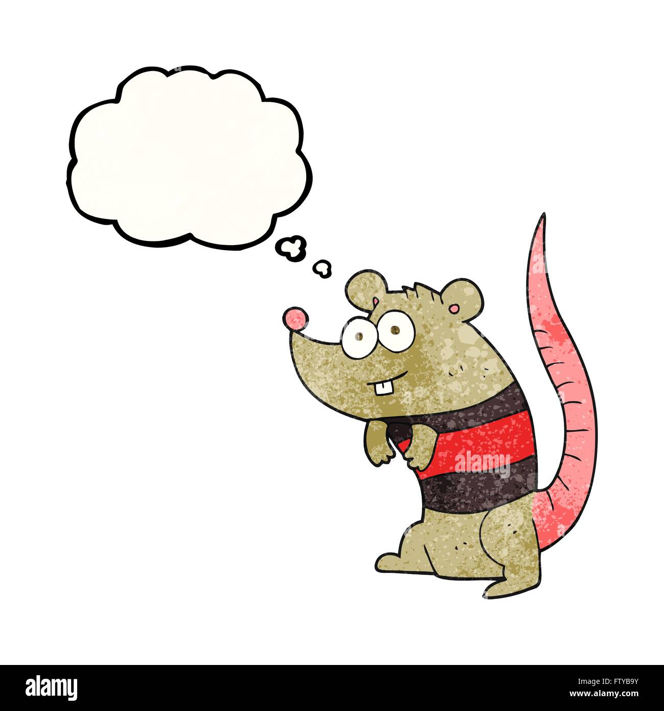 freehand drawn thought bubble textured cartoon rat Stock Vector Image ...