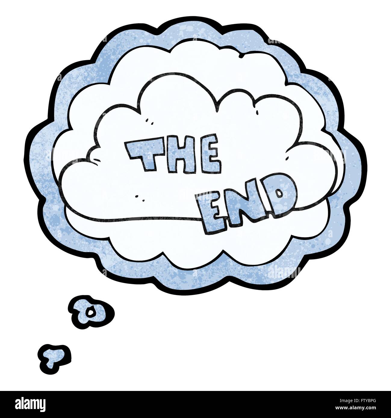 freehand drawn thought bubble textured cartoon The End symbol Stock ...