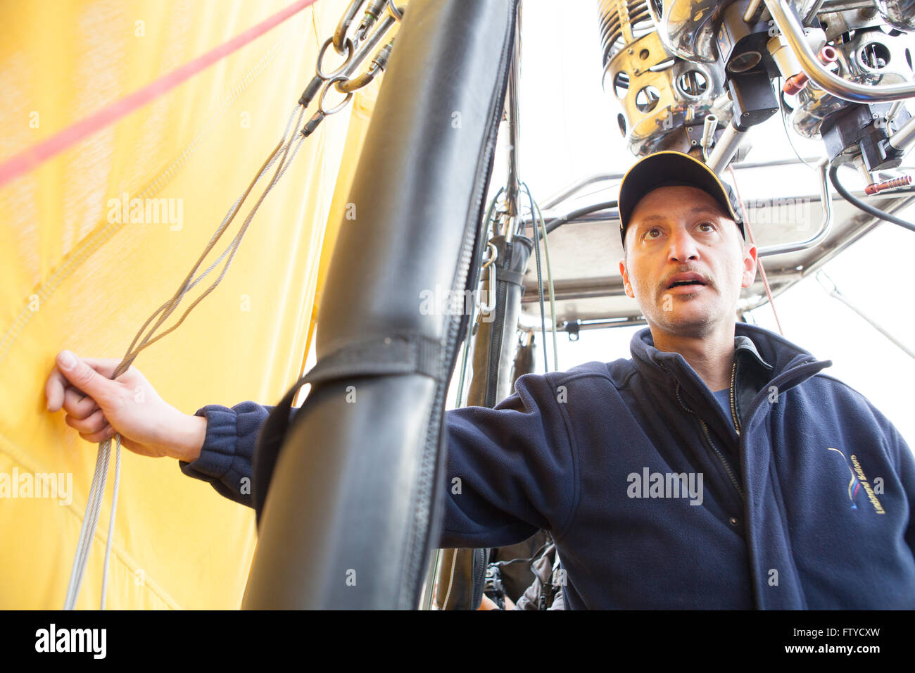 Hot air balloon pilot in Cappadocia, Turkey Stock Photo - Alamy