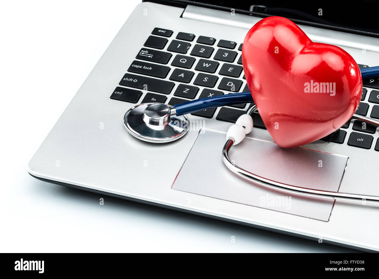 Cardiologist, heart disease research, stethoscope and heart shape on ...