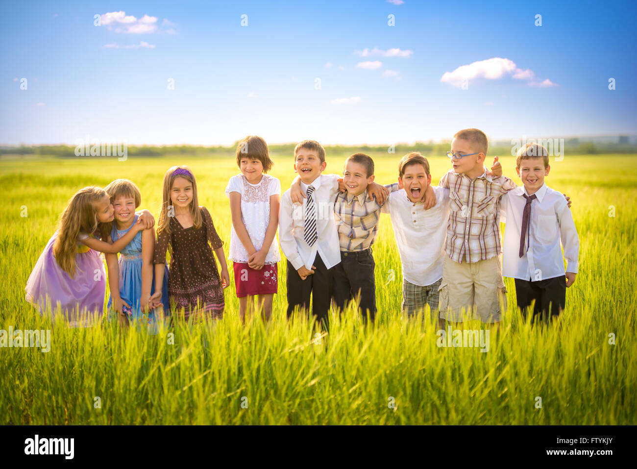 Group Of Happy Children Best Friends from Childhood Stock Photo - Alamy
