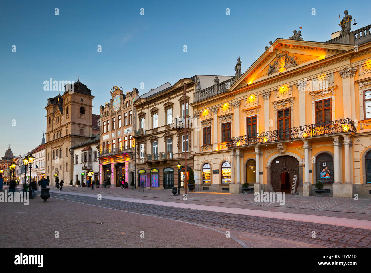 Historic architecture in the main square of Kosice city in eastern ...