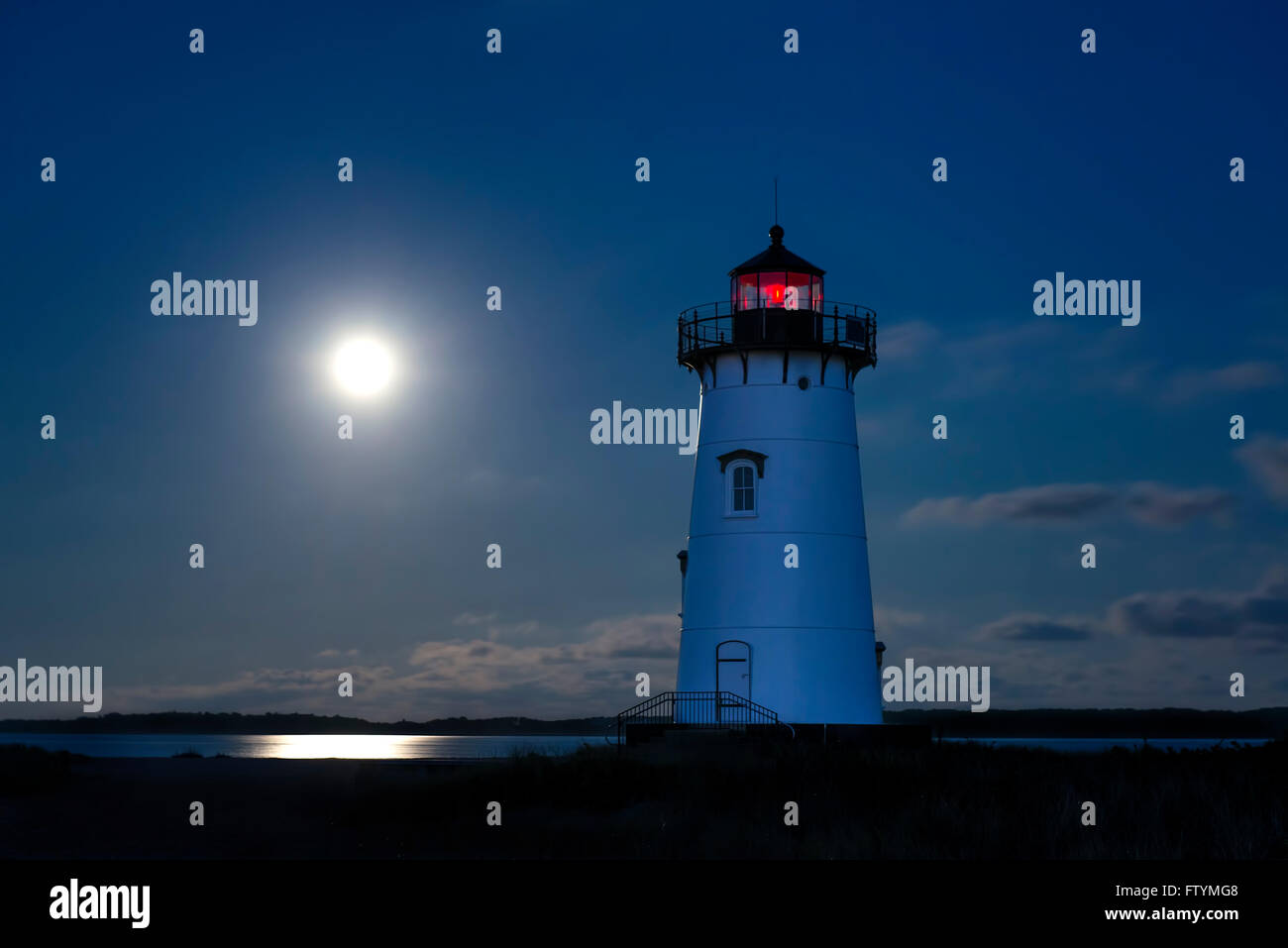 Lighthouse at night moon hi-res stock photography and images - Alamy