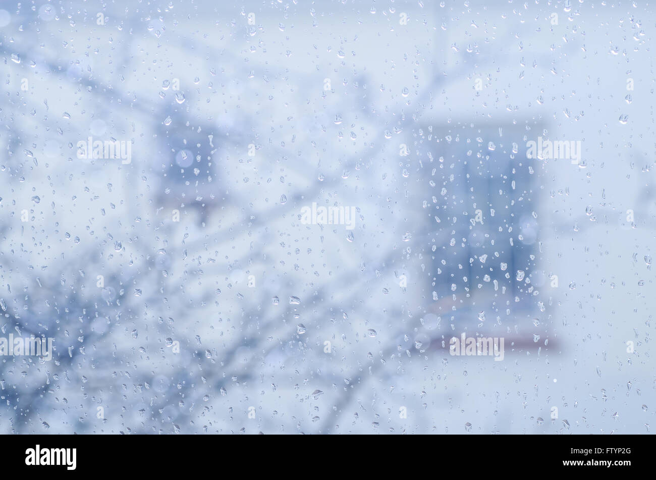 rain drops on window rainy weather Stock Photo - Alamy