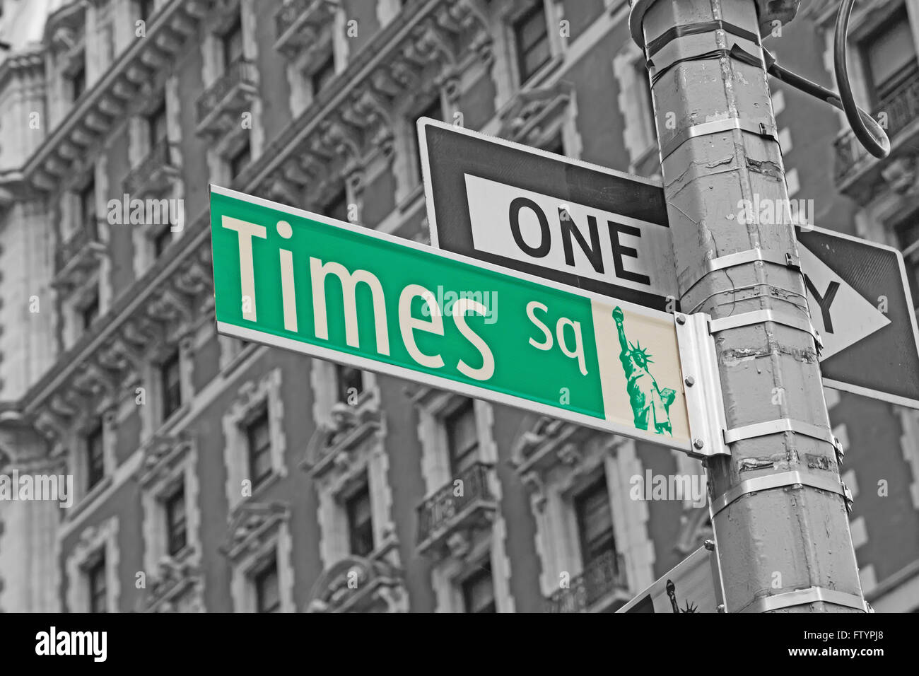 Street signs for Times Square in Manhattan (New York City). Color ...