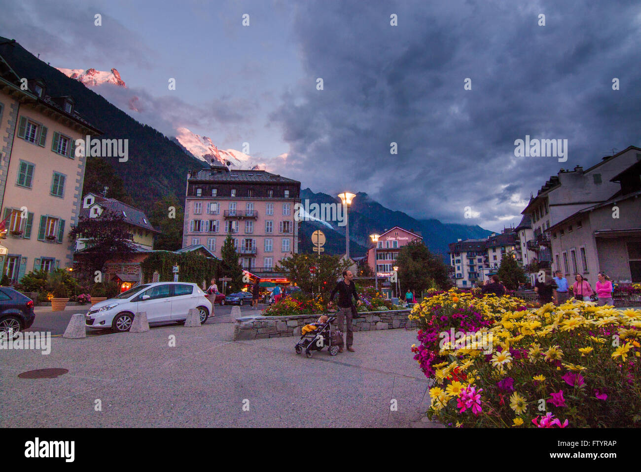 Chamonix France with spectacular alps and clouds in the background ...