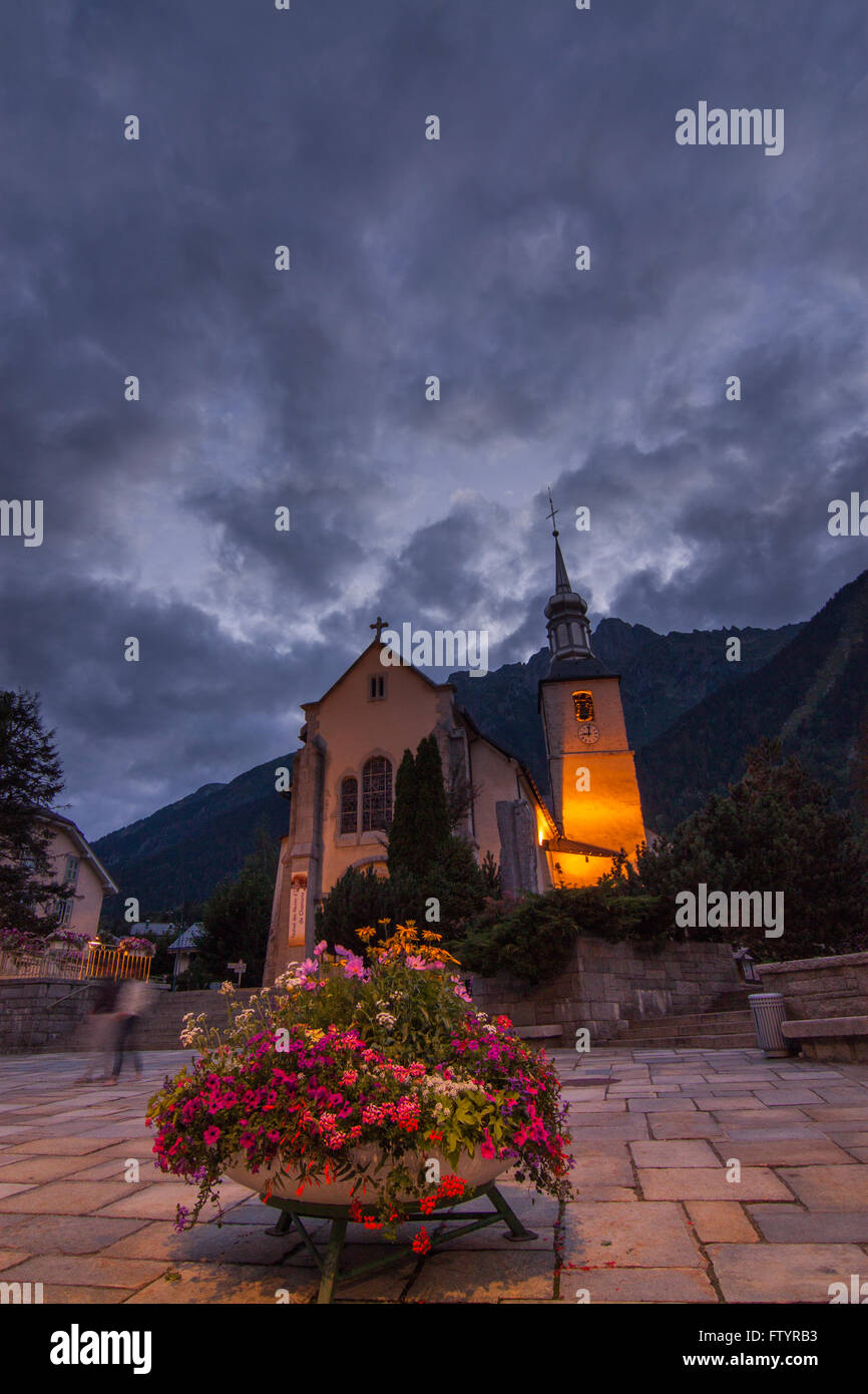 Chamonix France with spectacular alps and clouds in the background ...