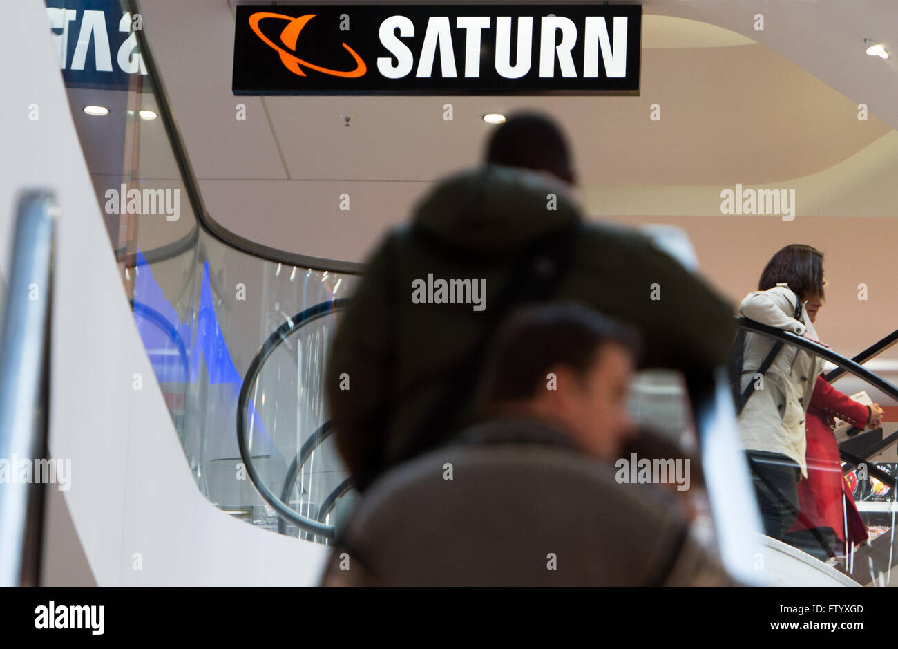 A logo of German electronics retail chain Saturn pictured in a shopping ...