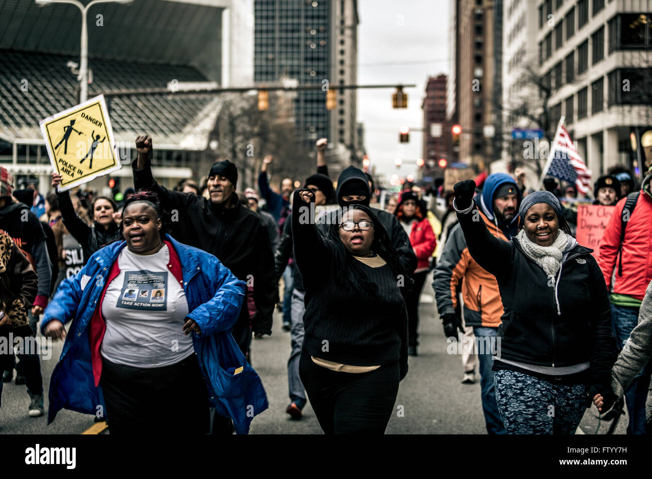 Cleveland, United States. 29th Dec, 2015. Protesters took the streets ...
