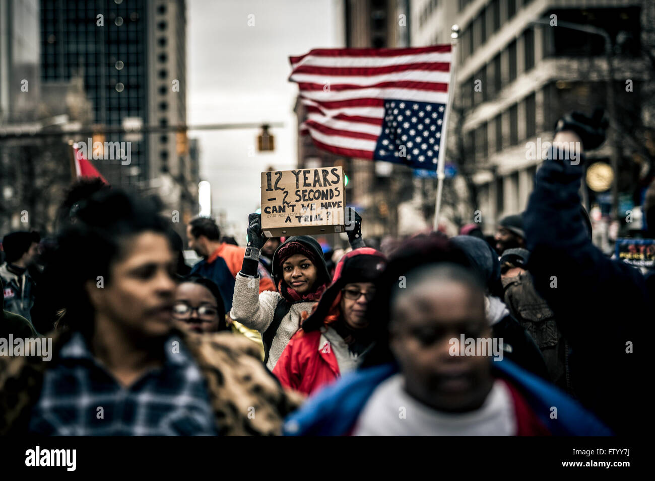 Downtown cleveland protesters hi-res stock photography and images - Alamy