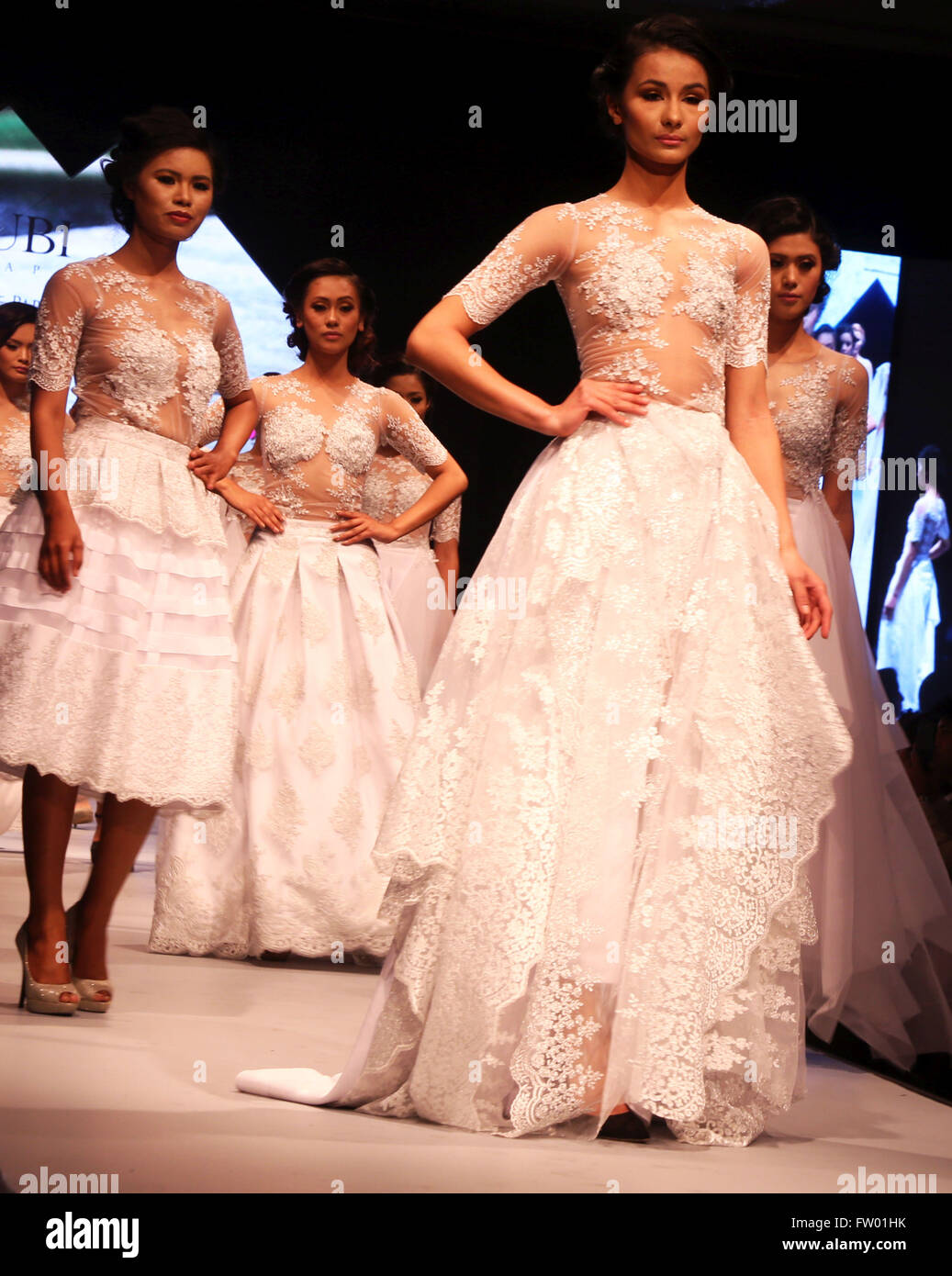 Kathmandu, Nepal. 30th Mar, 2016. Models walk on the ramp during the ...