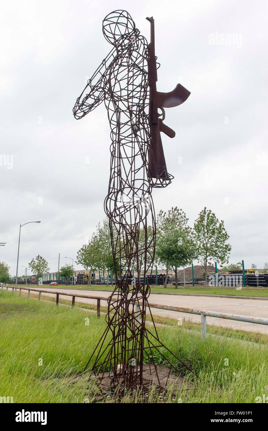 Houston, Texas, USA. 30th Mar, 2016. Dozens of metal sculptures ...