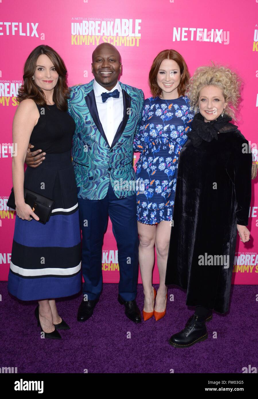 New York, NY, USA. 30th Mar, 2016. Tina Fey, Tituss Burgess, Ellie ...