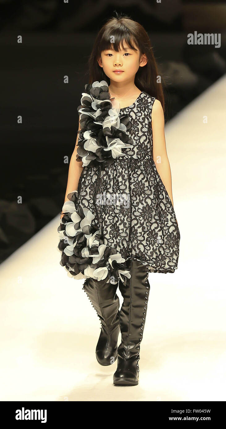 Beijing, China. 30th Mar, 2016. A model presents a creation of designer ...