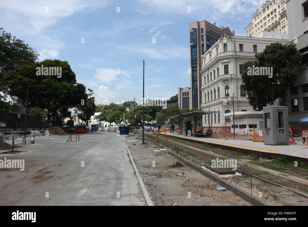 Rio de Janeiro, Brazil, 30 March 2016: VLT Carioca construction works ...
