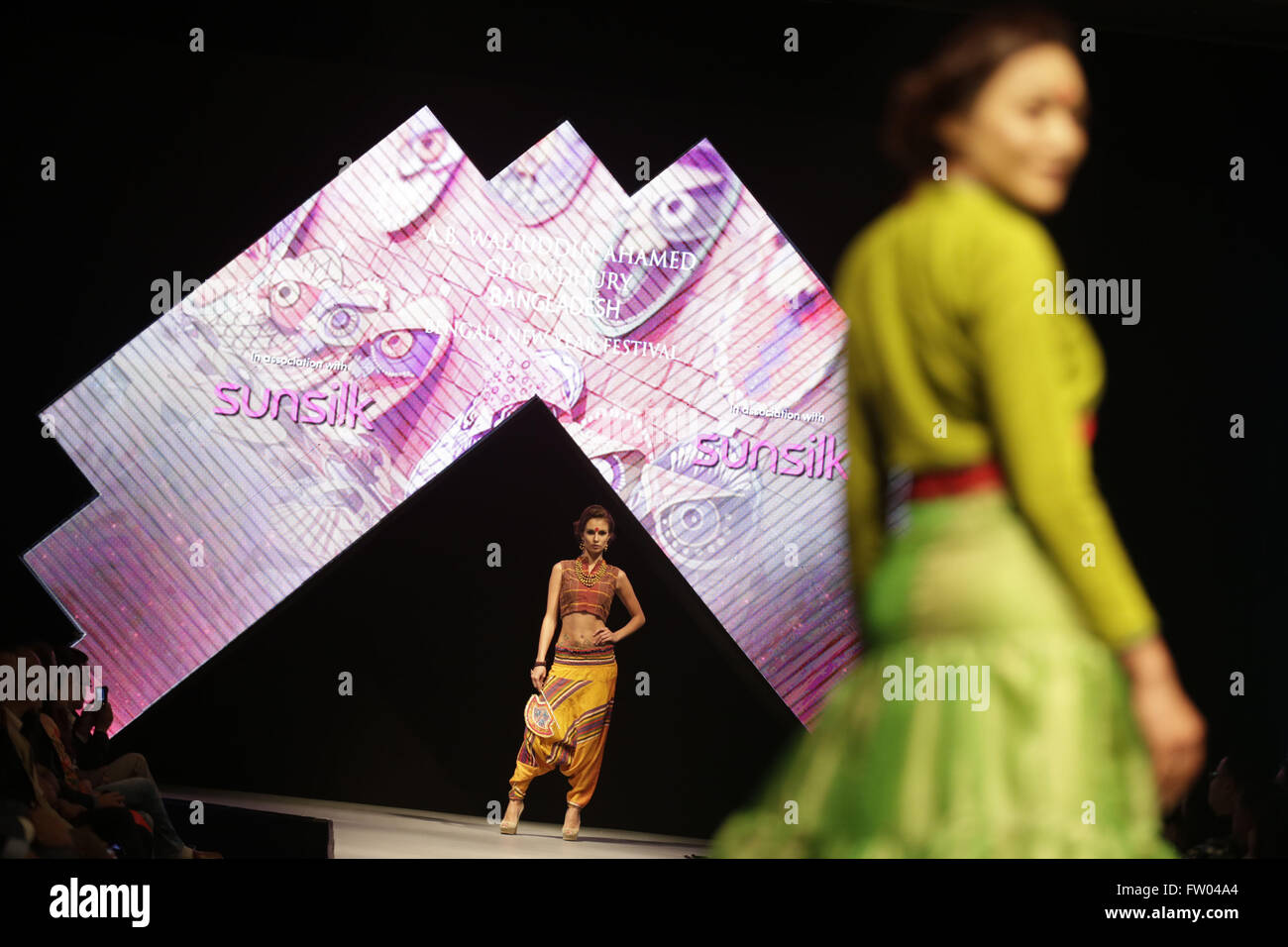 Kathmandu, Nepal. 30th Mar, 2016. Models catwalk on the runway during ...