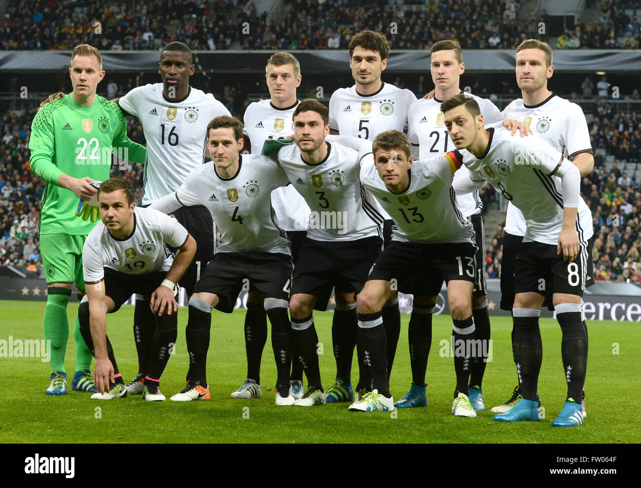 Munich, Germany. 29th Mar, 2016. Germany's squad poses for a group ...
