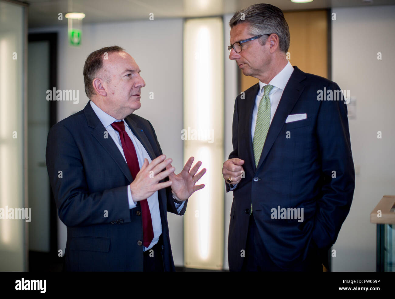 Berlin, Germany. 31st Mar, 2016. Ulrich Grillo (R), president of the ...