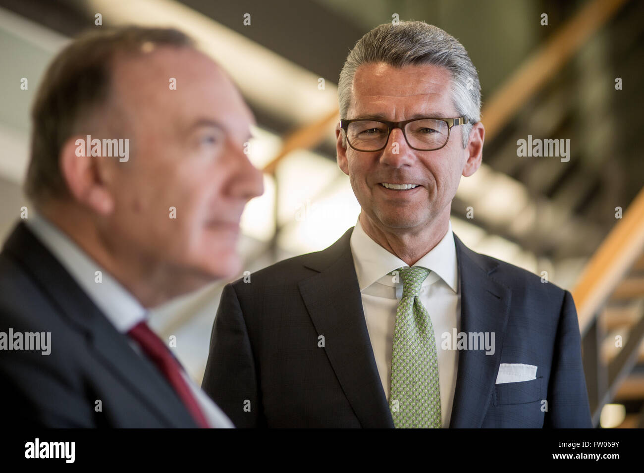 Berlin, Germany. 31st Mar, 2016. Ulrich Grillo (R), president of the ...