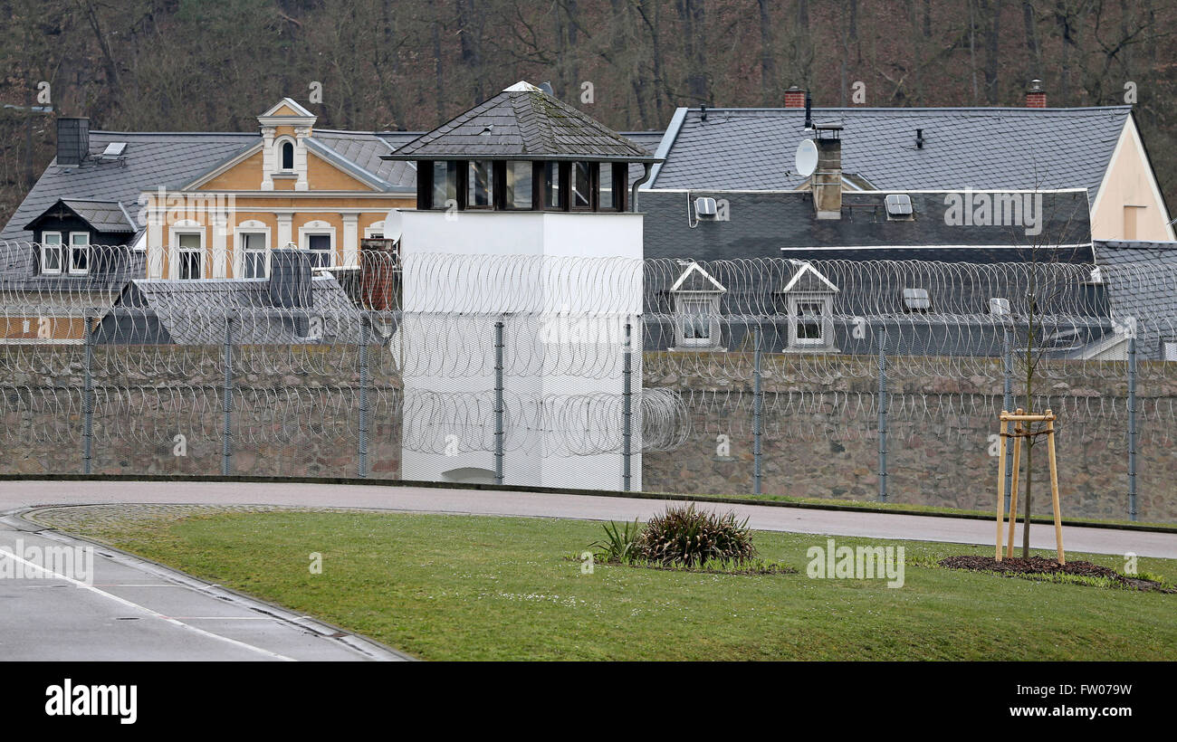 Waldheim, Germany. 31st Mar, 2016. The correctional facility is secured ...