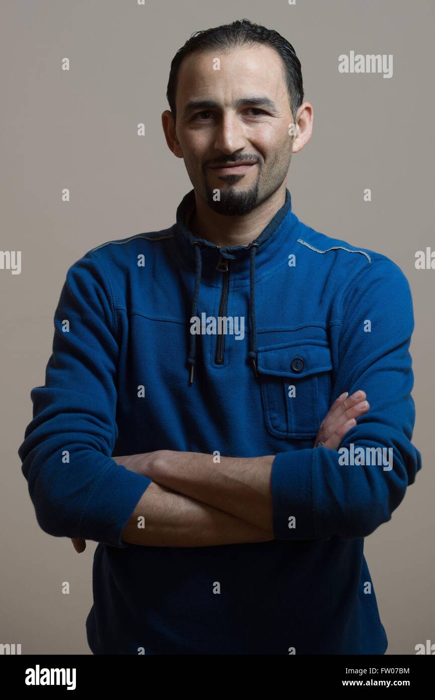 Dresden, Germany. 31st Mar, 2016. Syrian artist Saad Al Ashek poses in ...