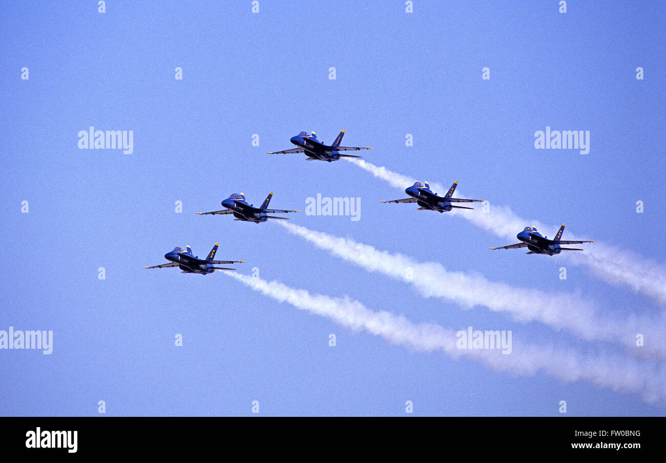 Camp Springs, Maryland, USA, May 1990 US Navy "Blue Angels" Fly in ...