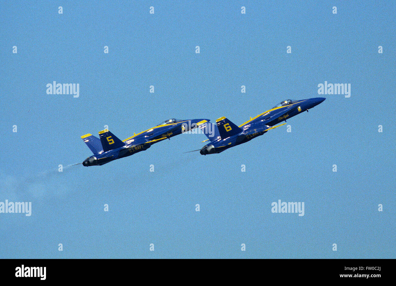 Camp Springs, Maryland, USA, May 1992 US Navy "Blue Angels" fly in a ...