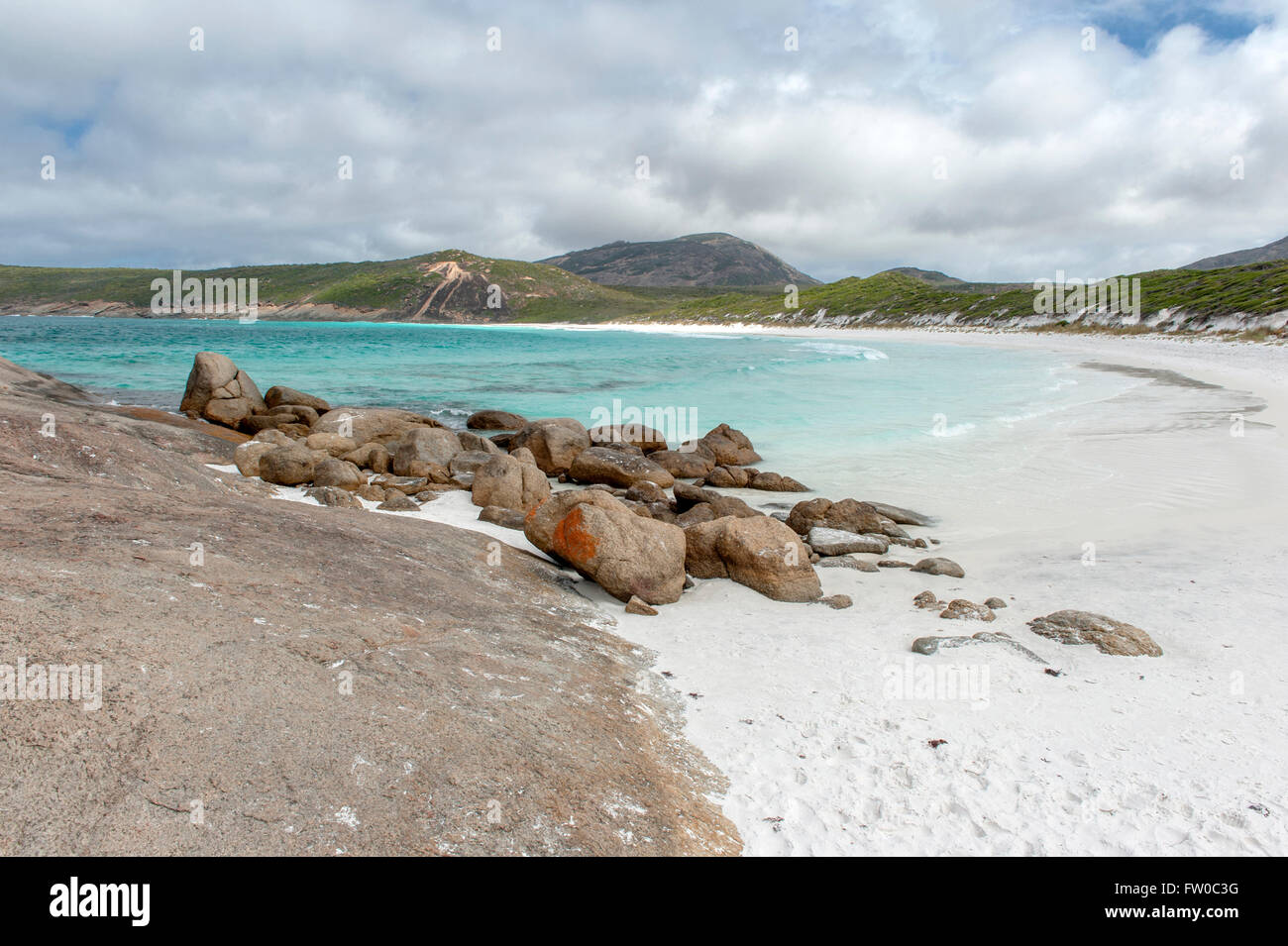 Hellfire Bay, a beach with granite rocks in the east of Esperance ...
