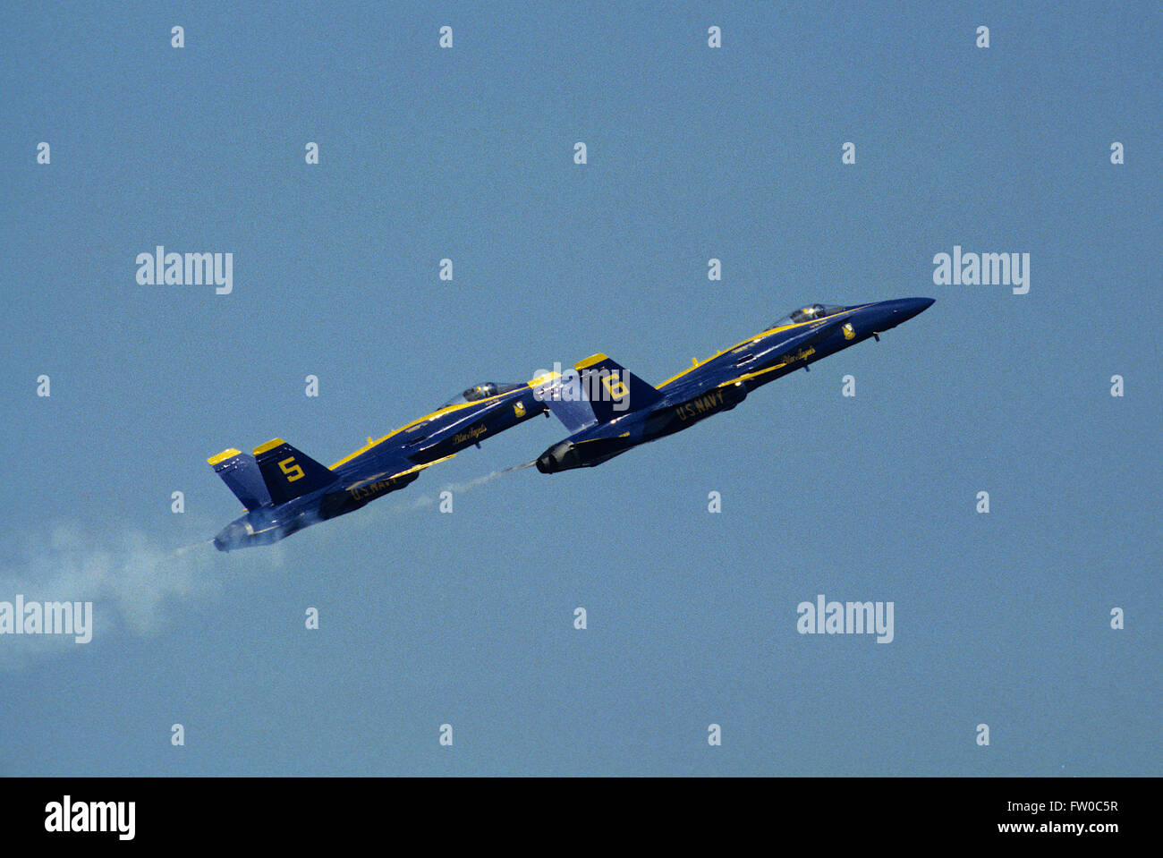 Camp Springs, Maryland, USA, May 1992 US Navy "Blue Angels" fly in a ...
