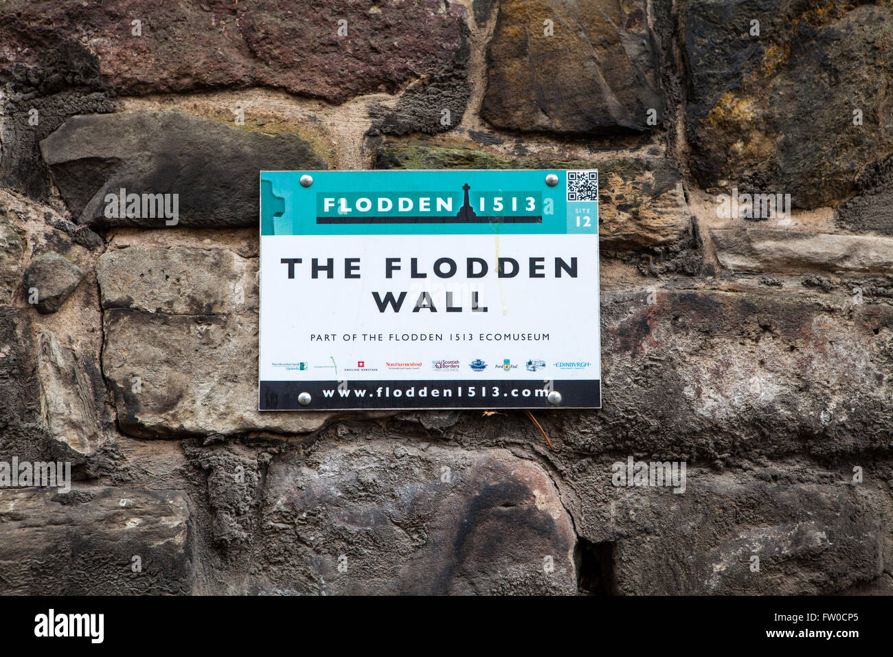 A plaque marking a section of the historic Flodden Wall on Drummond ...