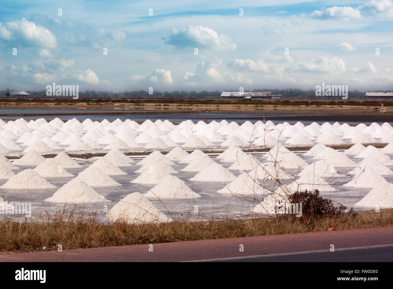 Bring together the salt pile. Salt production in a natural way by ...