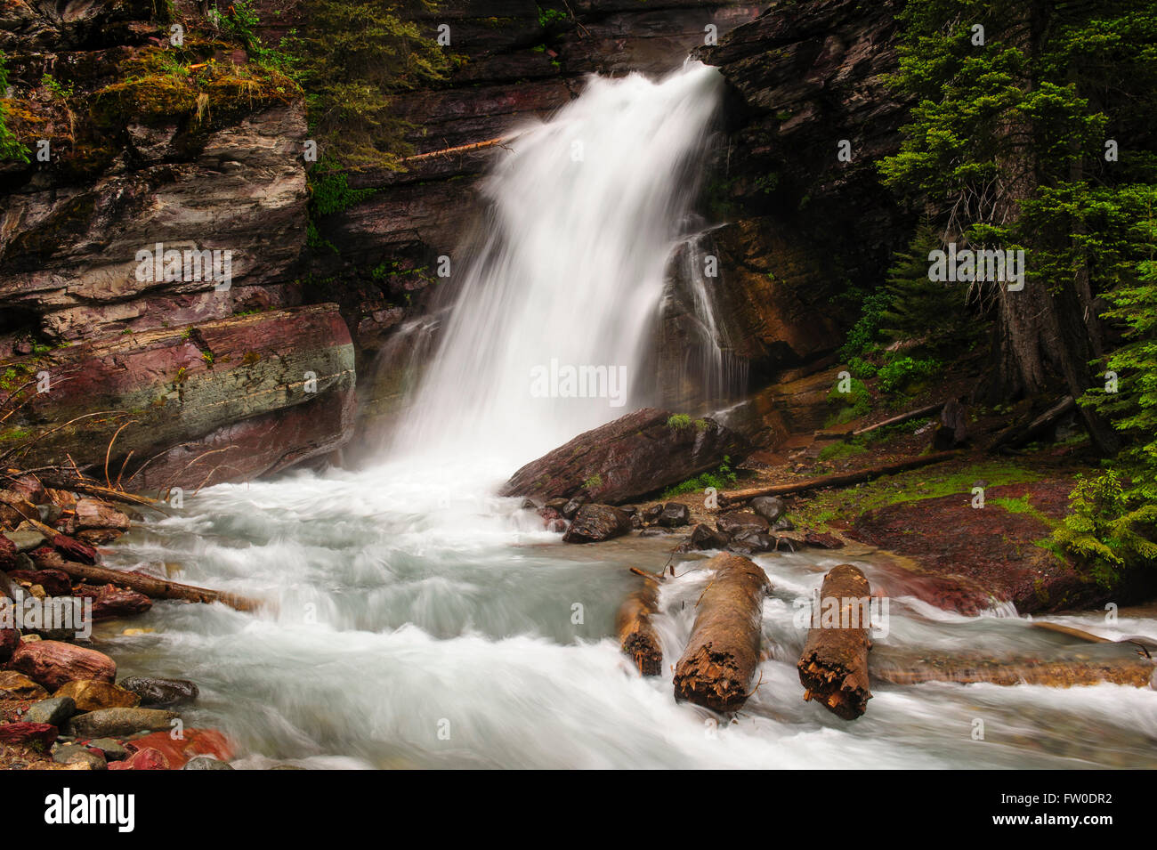 Baring Falls, Glacier National Park, Montana Stock Photo - Alamy