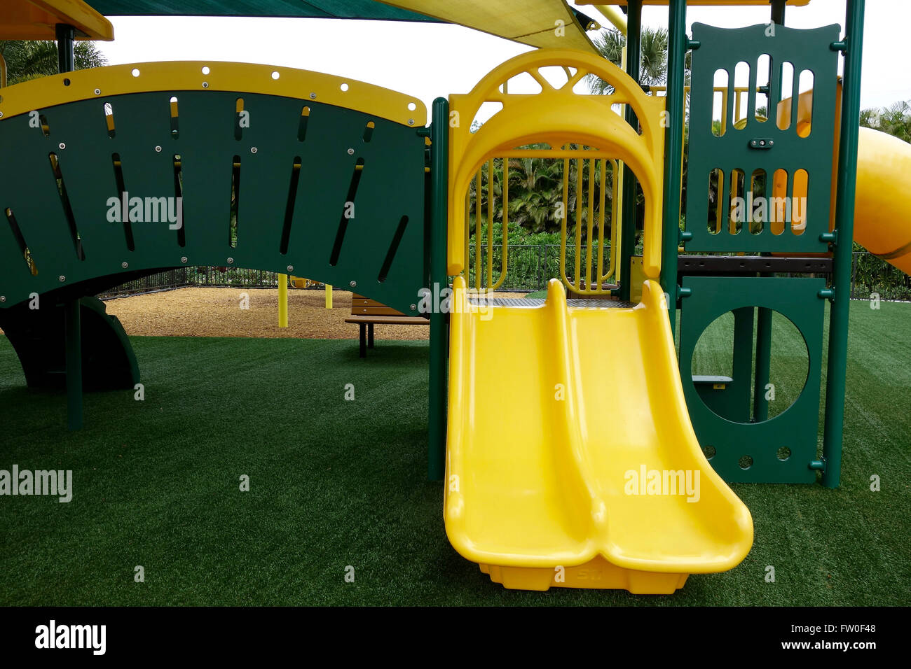 empty playground with slide Stock Photo - Alamy