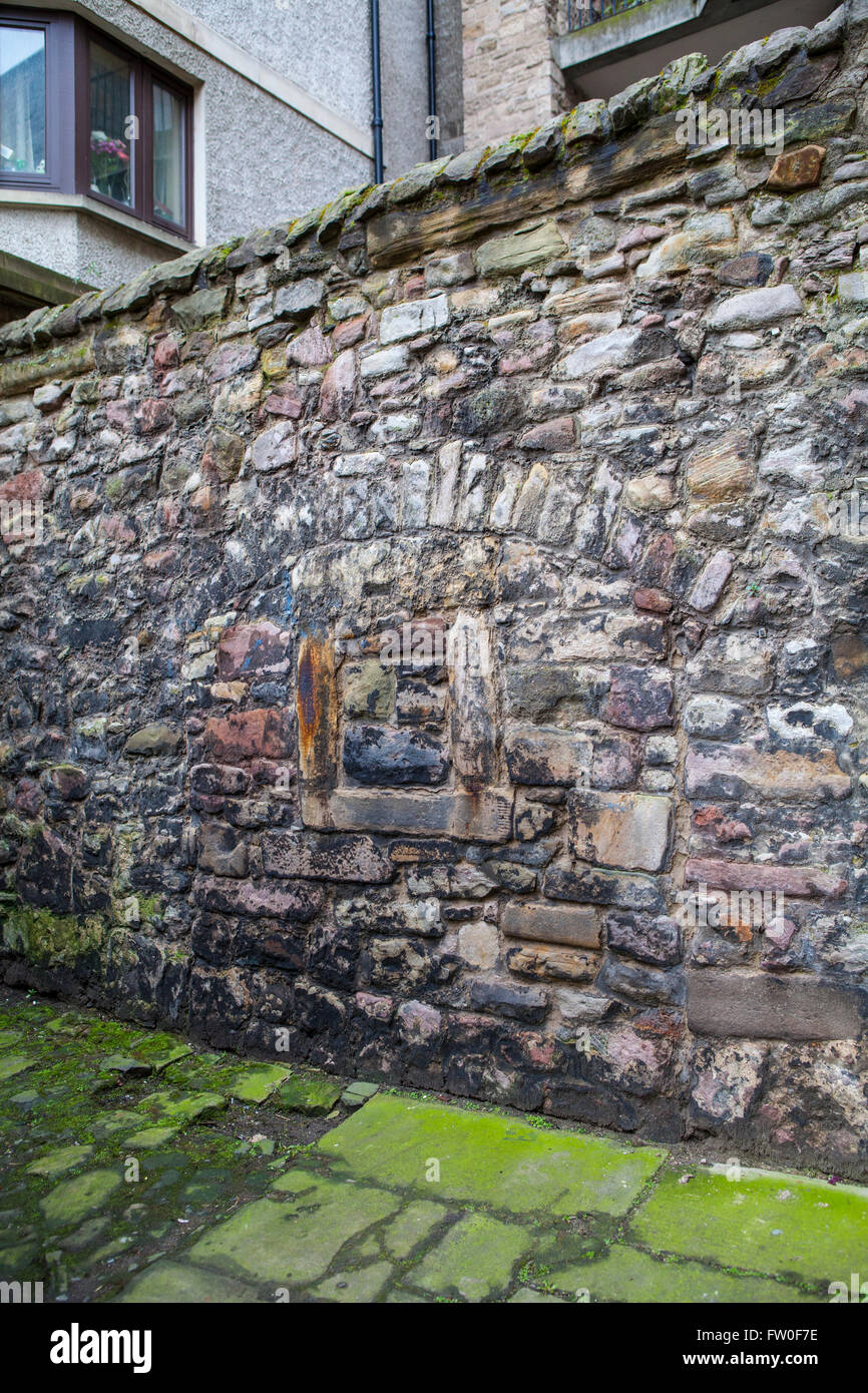 A section of the remains of Kings Wall in Tweeddale Court, Edinburgh ...