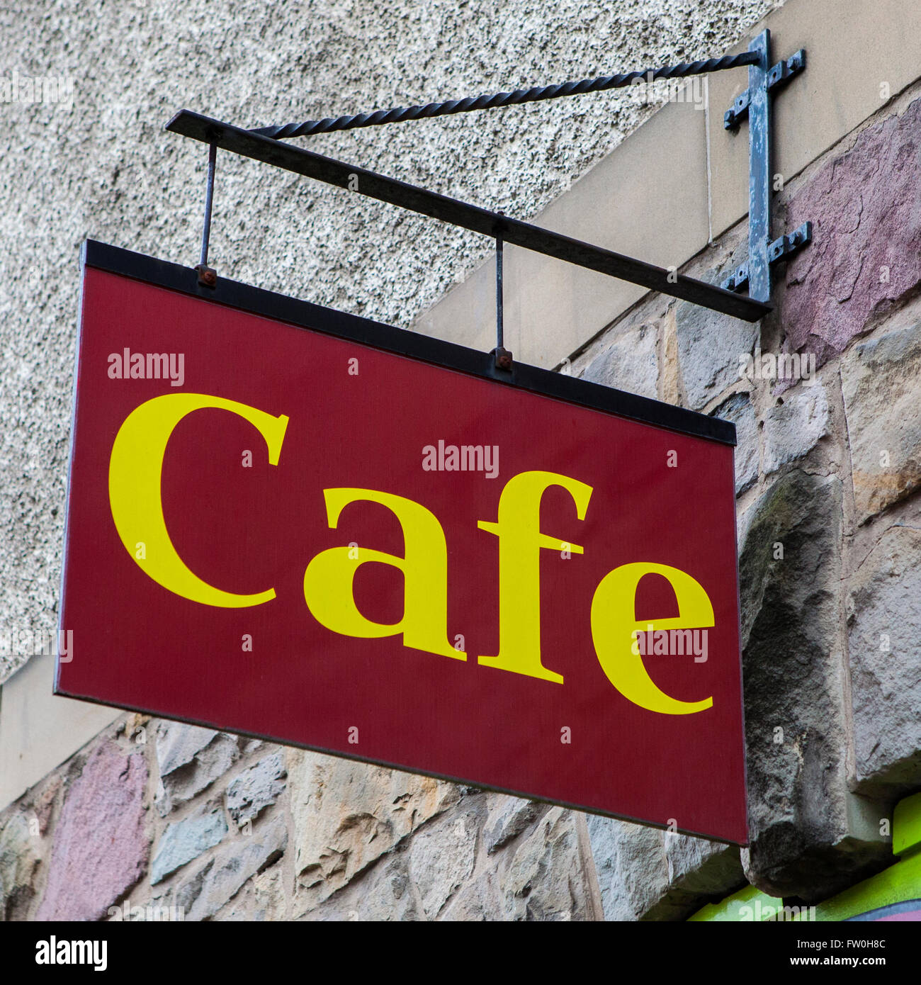 A generic sign for a Cafe in a European city Stock Photo - Alamy