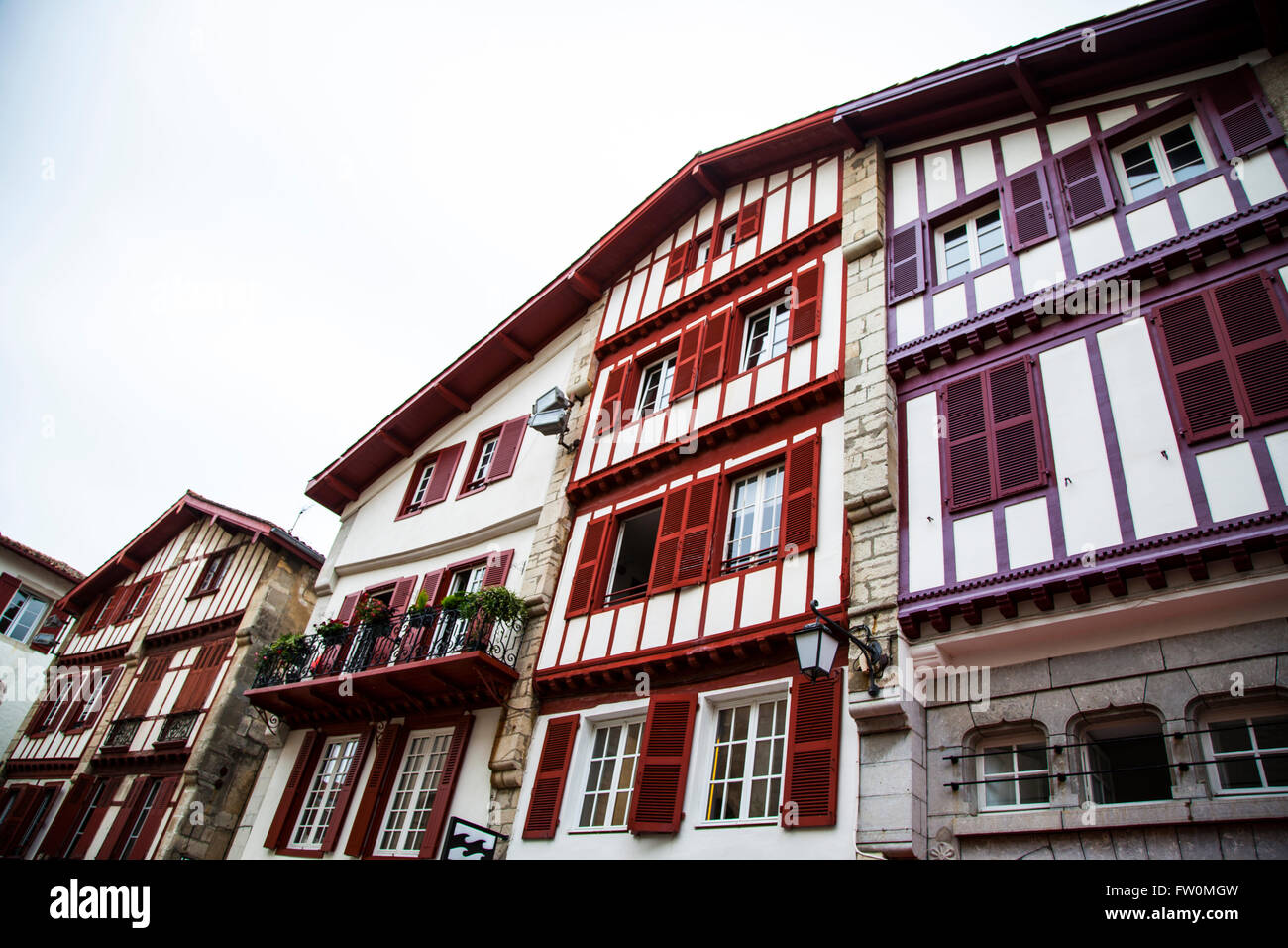 Typical Basque house in St Jean de Luz, Basque Country, France Stock ...