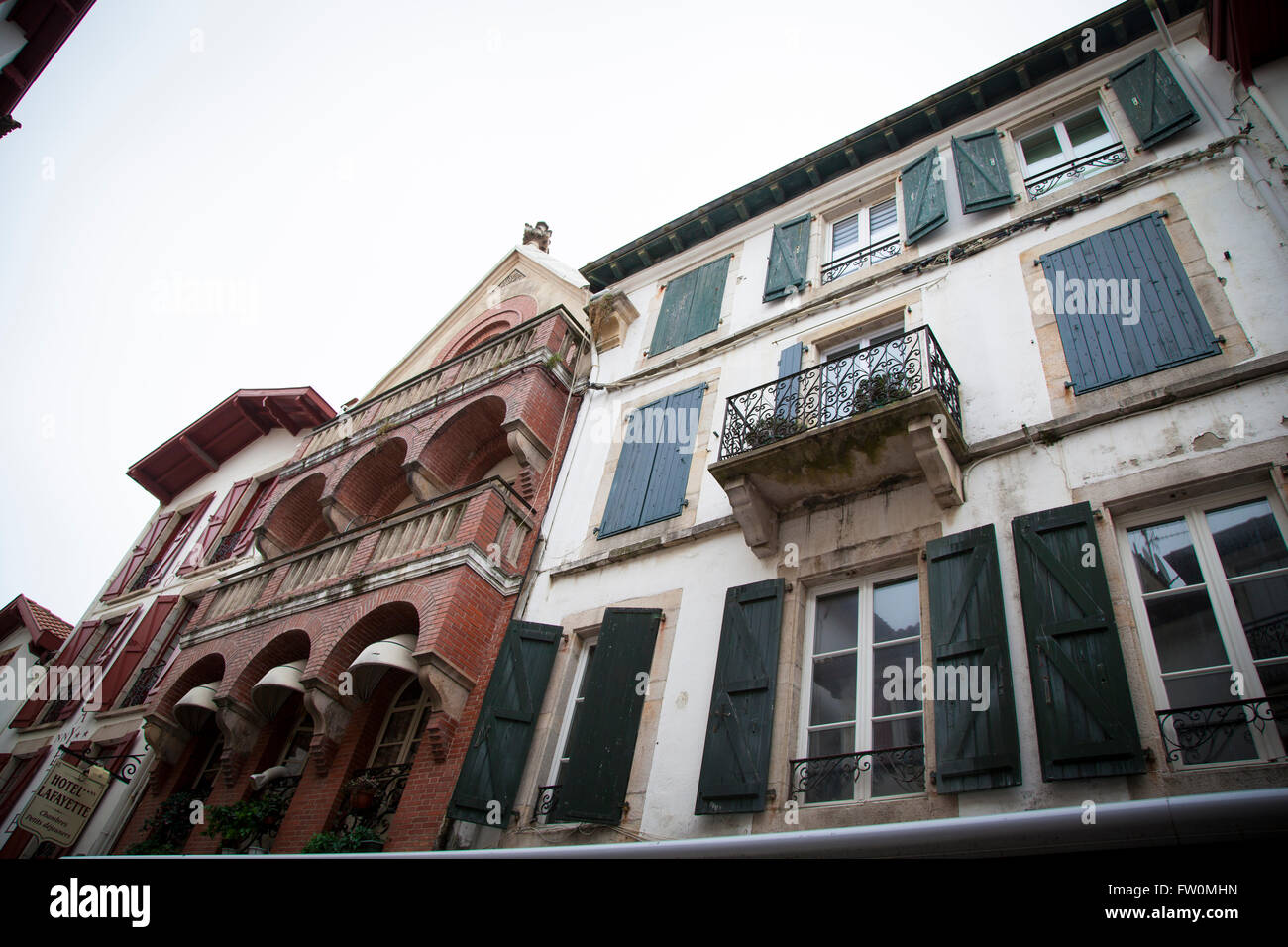 Typical Basque house in St Jean de Luz, Basque Country, France Stock ...