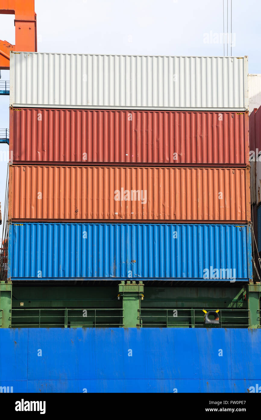 Container Ship is loading in a port Stock Photo - Alamy